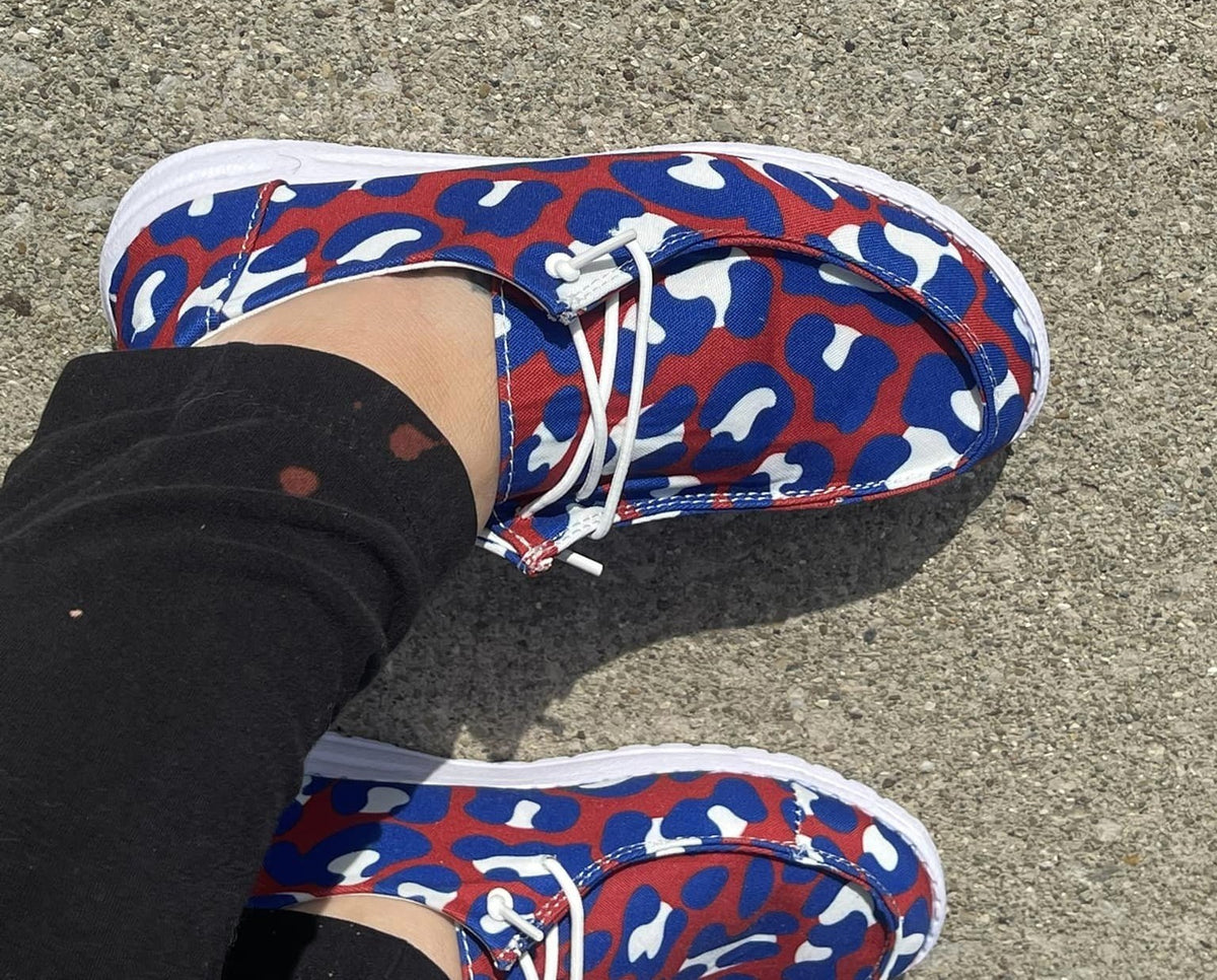 Red, White and Blue Leopard Shoes – Soul Sister Designs